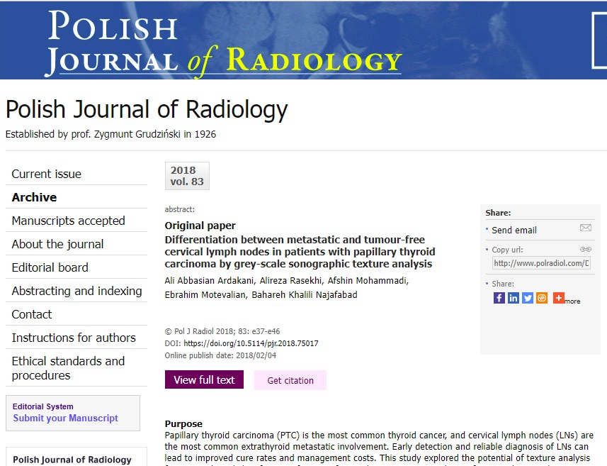 Differentiation Between Metastatic And Tumour Free Cervical Lymph Nodes In Patients With