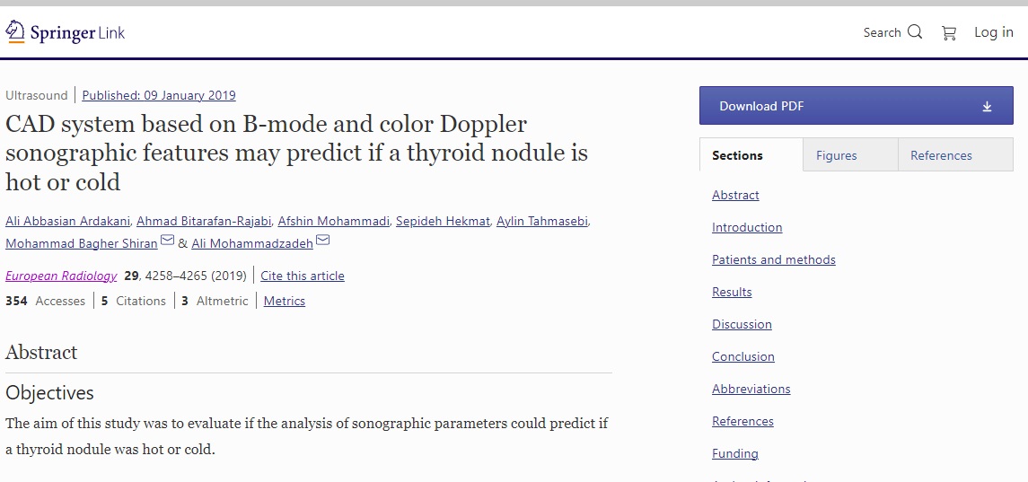 Cad System Based On B Mode And Color Doppler Sonographic Features May Predict If A Thyroid
