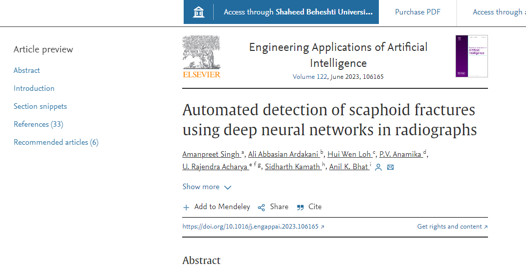 Automated Detection Of Scaphoid Fractures Using Deep Neural Networks In Radiographs Qamebi